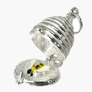 Sterling Silver Opening Beehive Charm, Bumble Bee Inside - Etsy