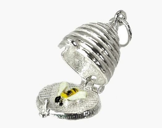 Sterling Silver Opening Beehive Charm, Bumble Bee Inside - Etsy