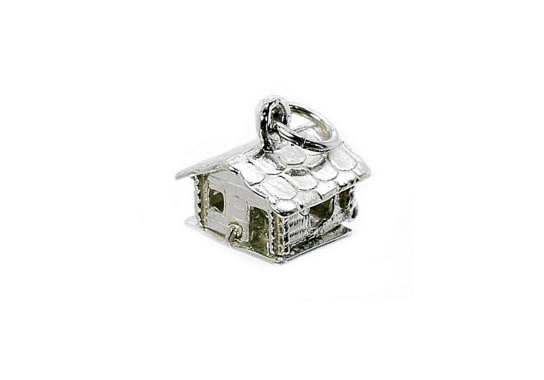 Sterling Silver Opening Swiss Ski Lodge Charm for Bracelets, Charm for ...
