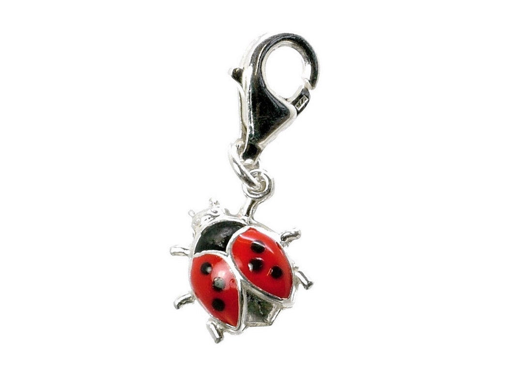 Sterling Silver Enamelled Ladybird/bug Trigger Clasp Charm for ...