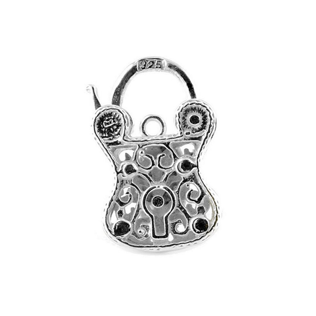 Sterling Silver Ornate Padlock for Bracelets, Ornate Padlock for ...