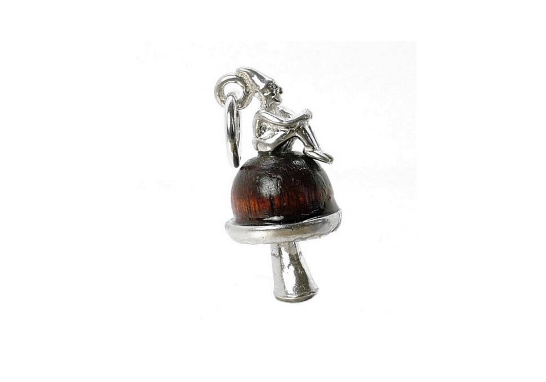Sterling Silver Lucky Touch Wud Wood Pixie on Toadstool Charm for ...