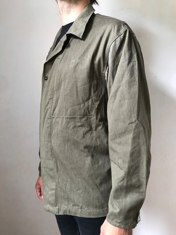 Vintage 70's GDR German Army Jacket NVA Green Jacket … - Gem