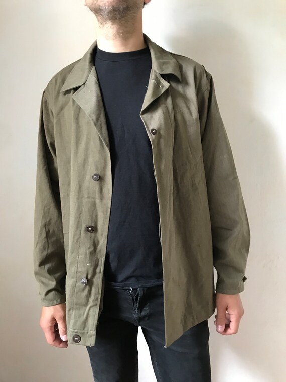 Vintage 70's GDR German Army Jacket NVA Green Jacket … - Gem