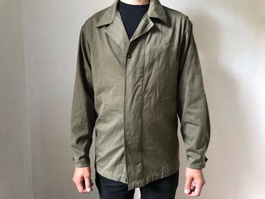 Vintage 70's GDR German Army Jacket NVA Green Jacket Military Surplus ...