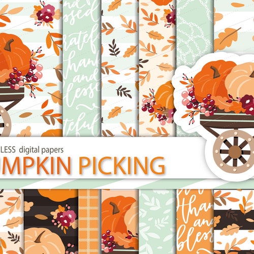 Fall Digital Paper Autumn Pattern Seamless Pattern Fall | Etsy