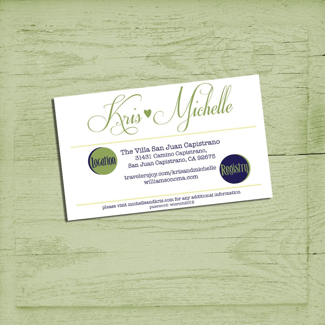 Printable Info Card for Wedding Invitations - Etsy
