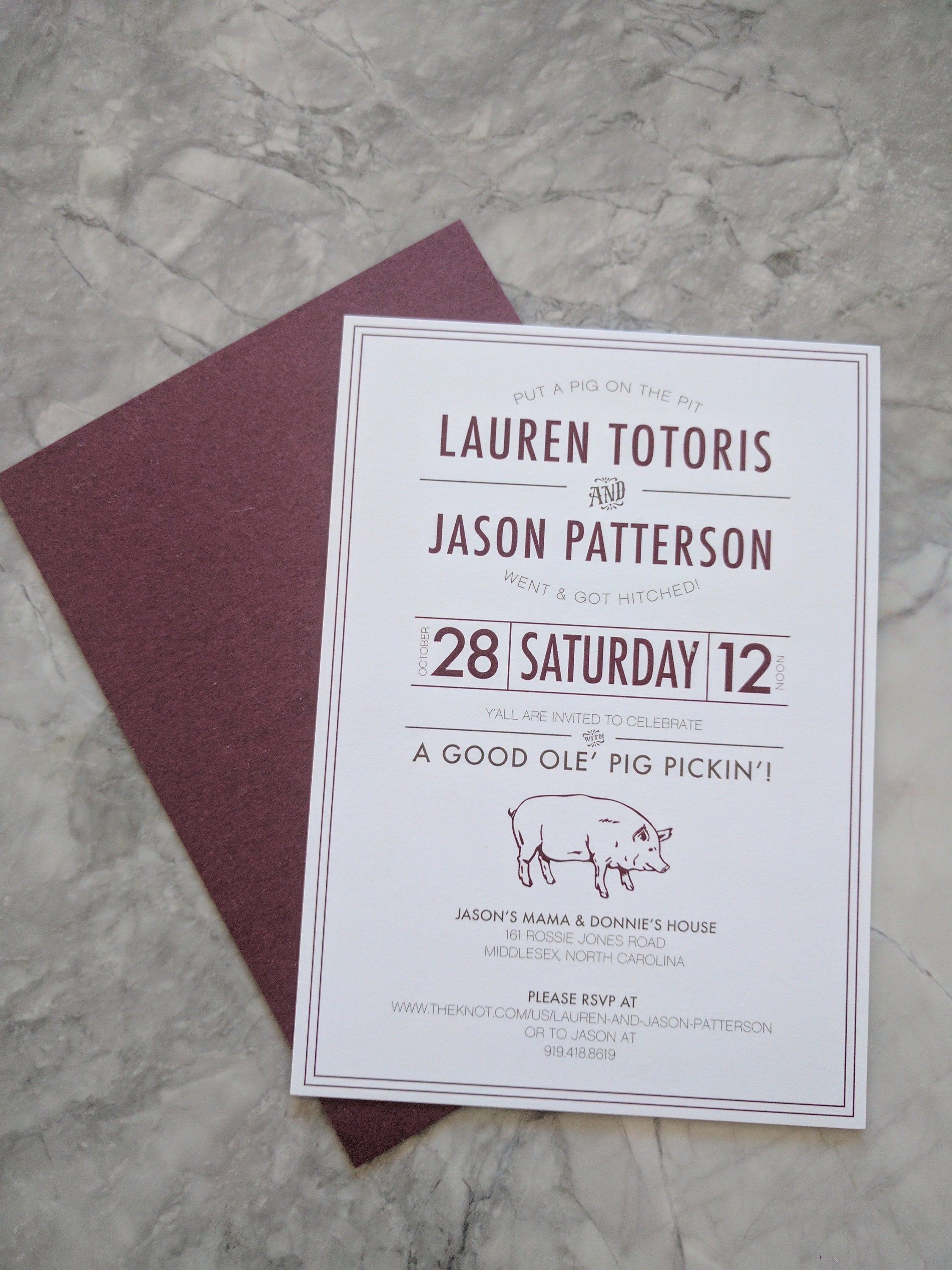 Pig Pickin Invite - Printable Cute "put a Pig on the Pit We Got Hitched ...