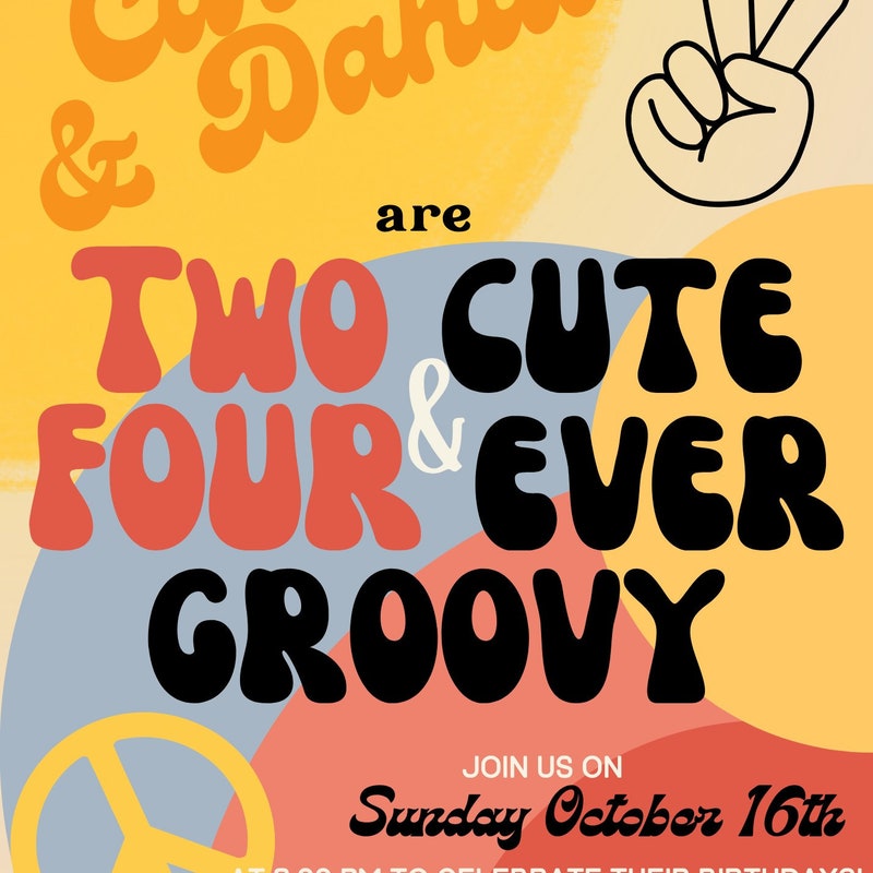 Four Ever Groovy Birthday - Etsy