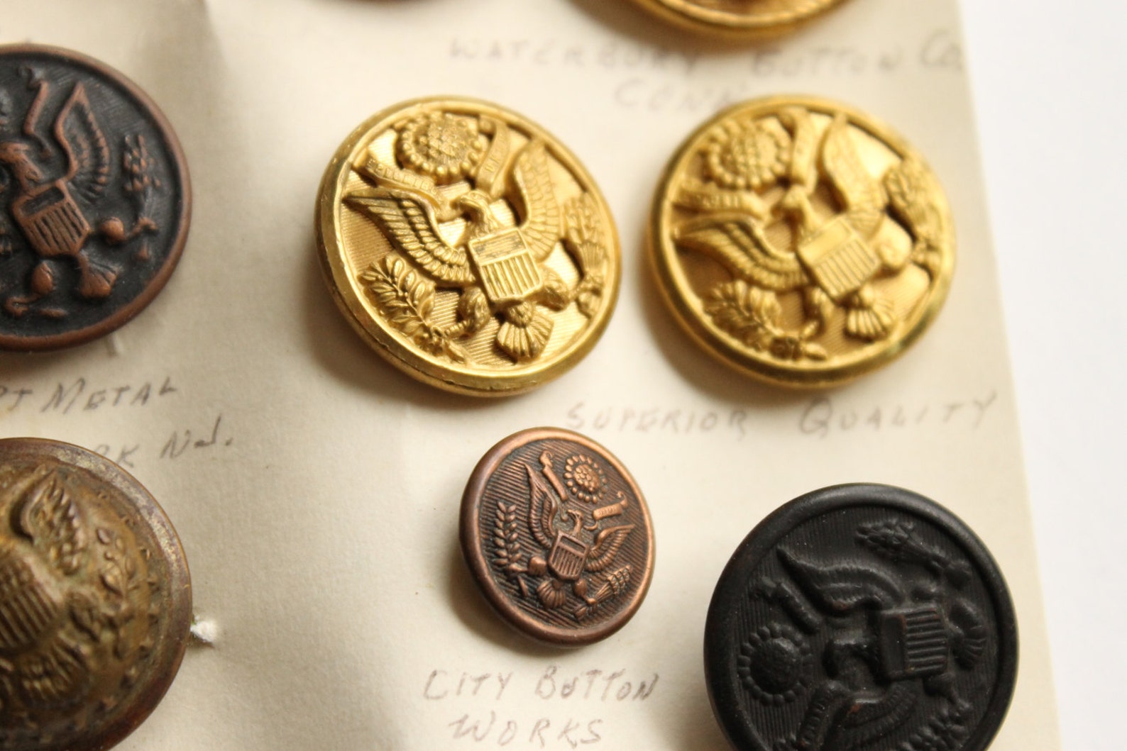 Vintage Military Buttons Waterbury Button Co. City Works NY | Etsy