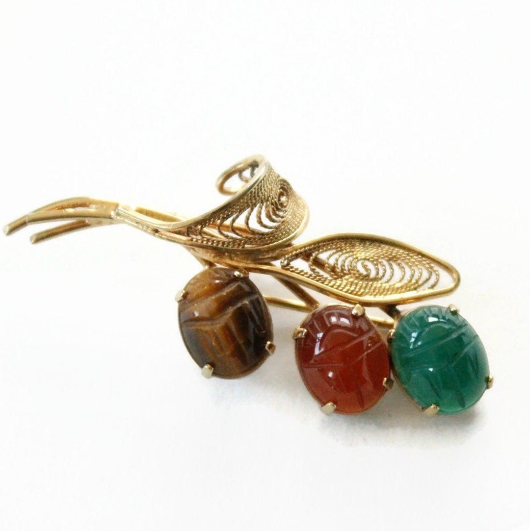 Vintage Scarab Pin - 12k Gold Filled - Burt Cassell Jewelry - Circa ...