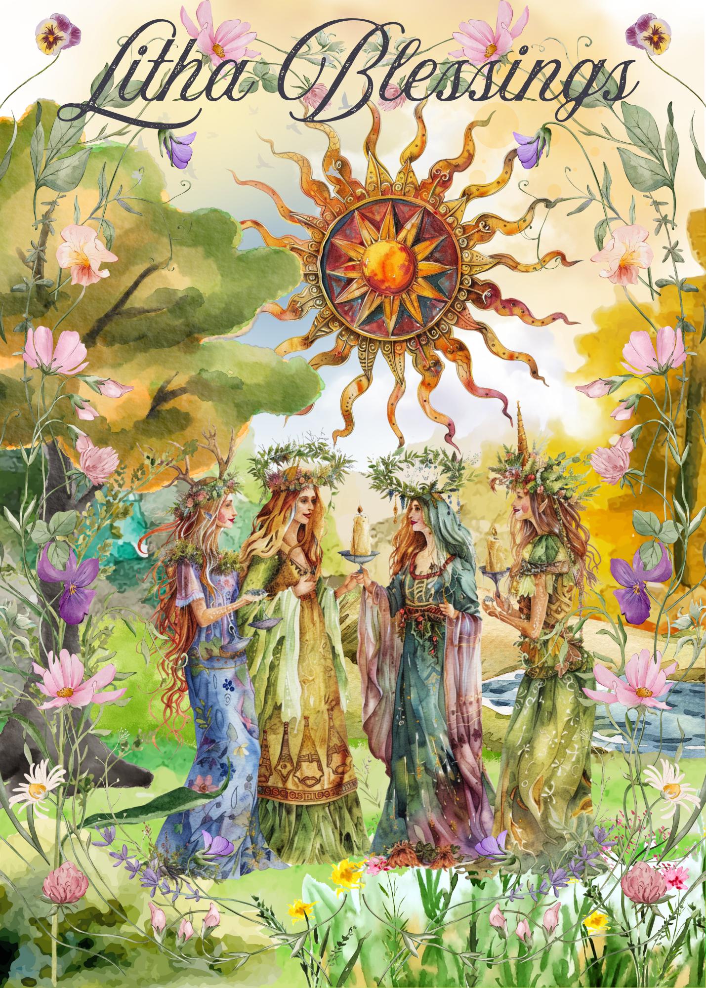 Litha Summer Solstice Card: Pagan Wheel of the Year (digital Download ...