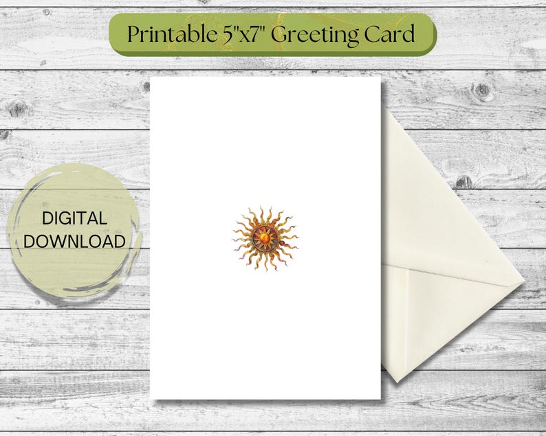 Litha Summer Solstice Card: Pagan Wheel of the Year (digital Download ...