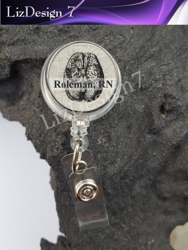 Personalized Human Brain Badge Reel Brain Badge Holder | Etsy