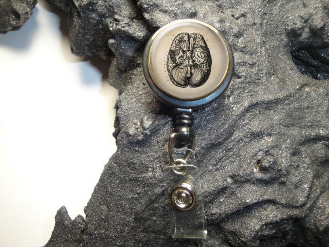 Human Brain Badge Reel Brain Badge Holder Nursing Badge Reel ...