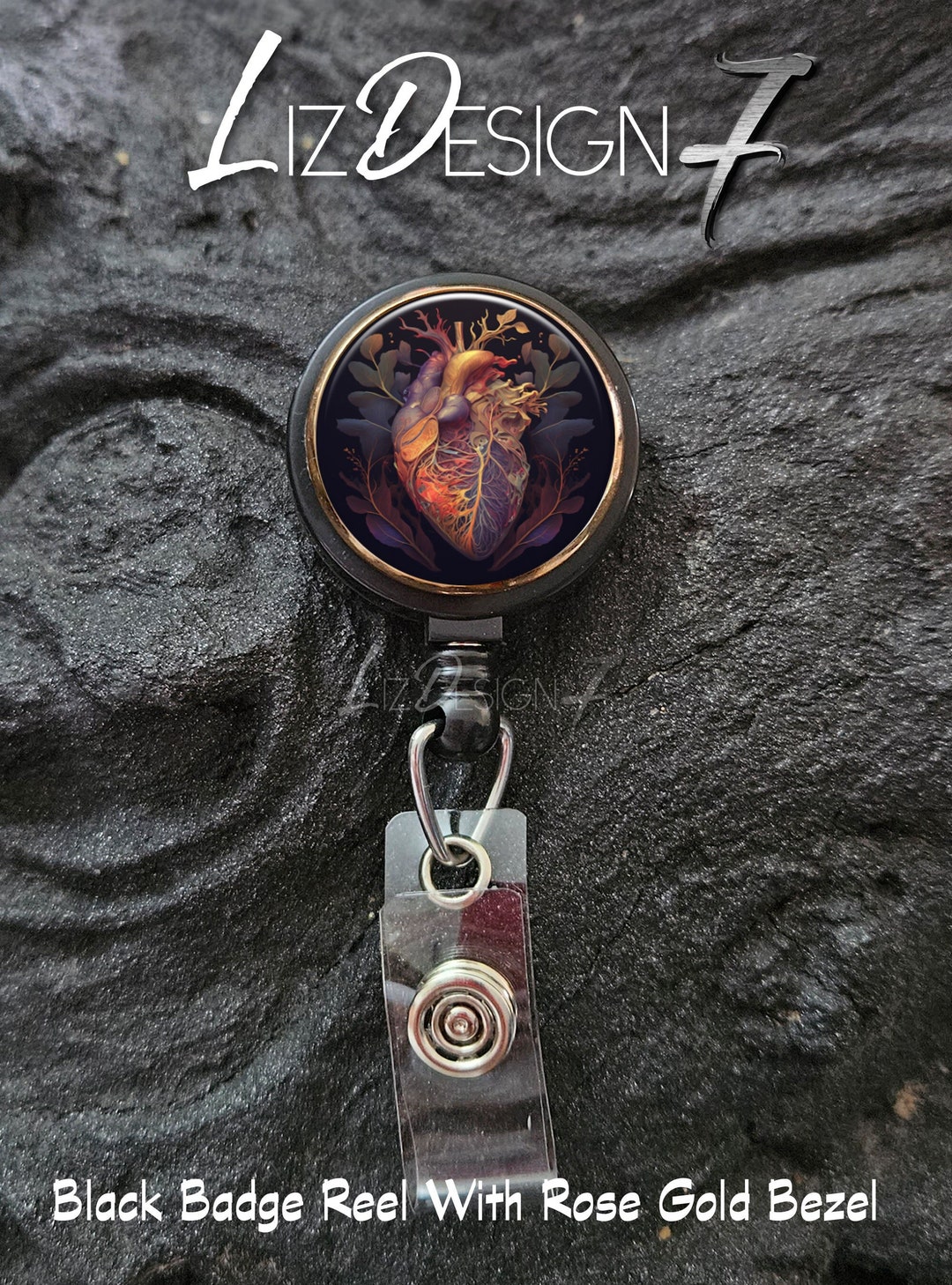 Human Heart Badge Reel - Human Heart Badge Holder With Linen - Medical ...