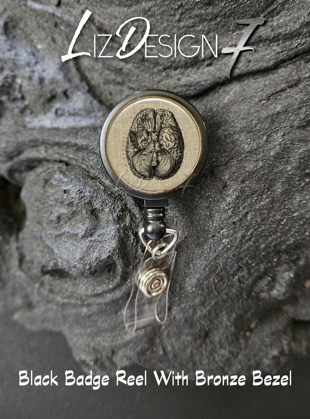 Human Brain Badge Reel - Brain Badge Holder - Nursing Badge Reel ...