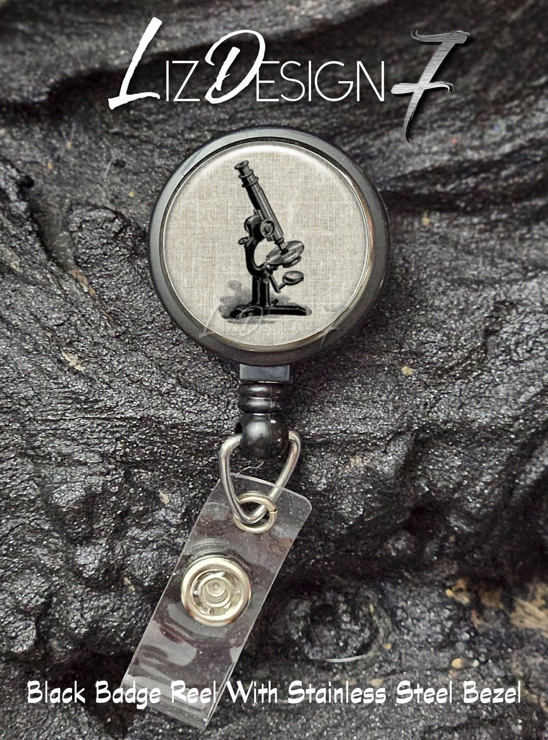 Microscope Retractable Id,badge Holder,badge ID Reel,office Badge Reel ...