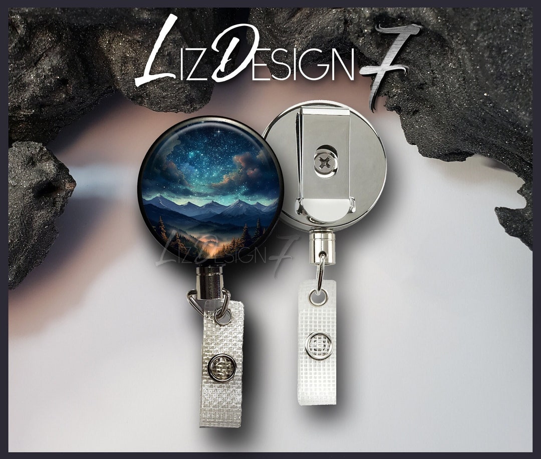 Night Sky Heavy Duty Badge Reel With Steel Cable - Night Sky Belt Clip ...