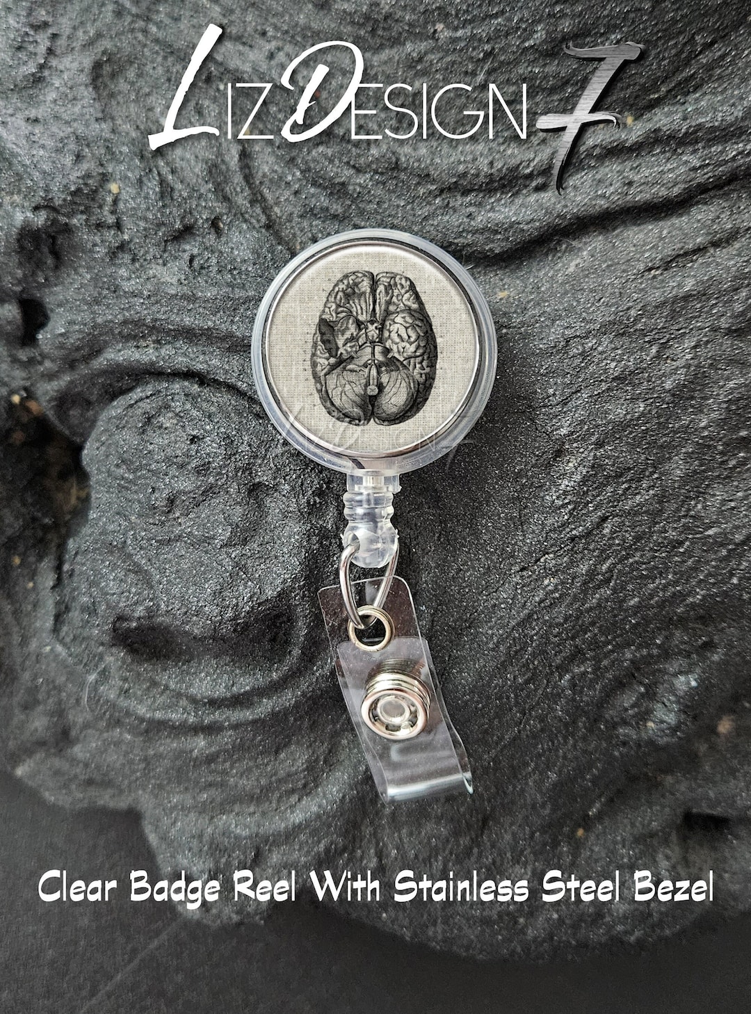 Human Brain Badge Reel - Brain Badge Holder - Nursing Badge Reel ...