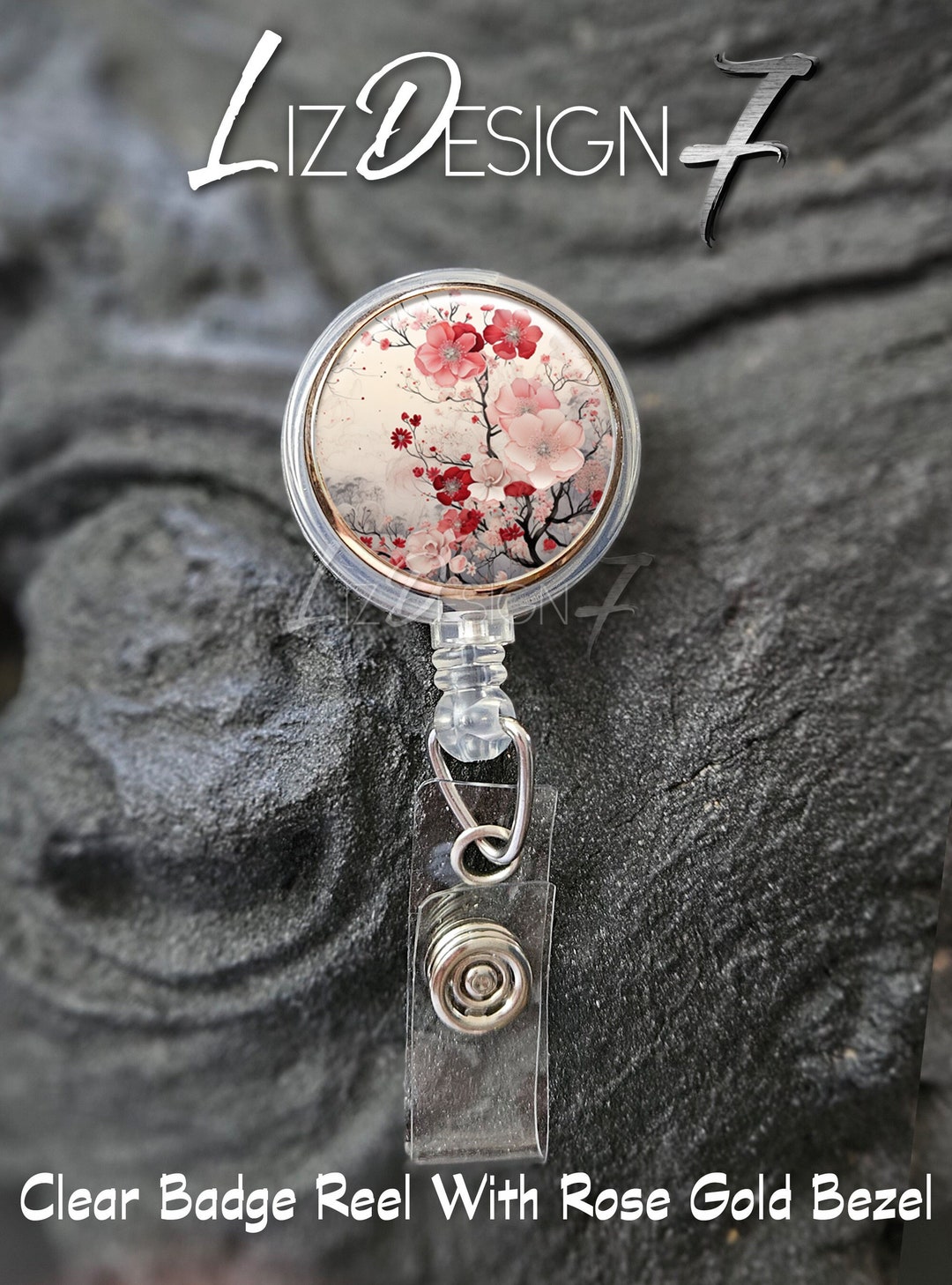 Modern Flowers Retractable Badge Holder -flowers Badge Reel - Flowers ...