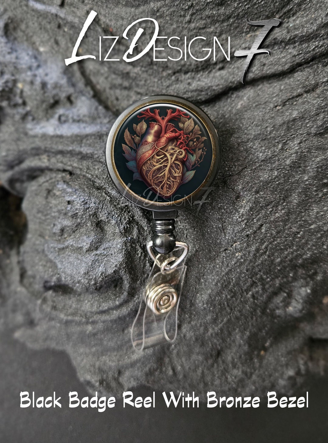 Human Heart Badge Reel Human Heart Badge Holder With Linen Medical ...