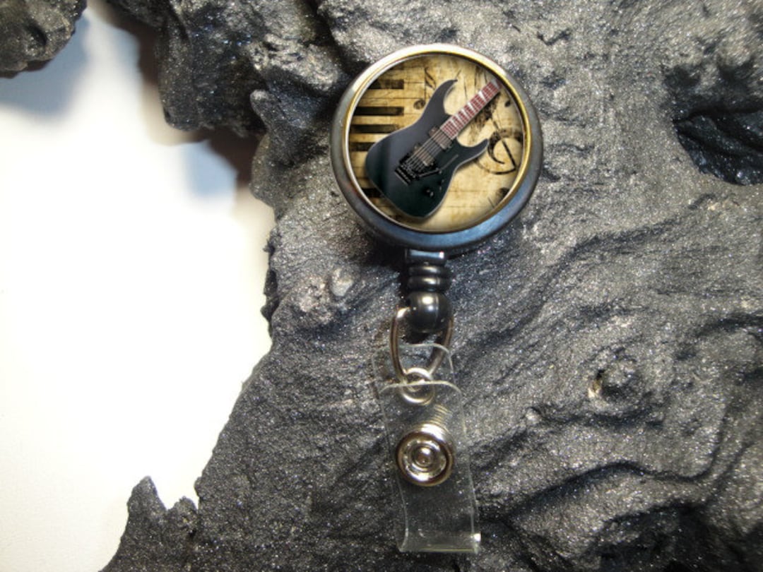 Musical Instruments Guitar Retractable Id,badge Holder,badge ID Reel ...