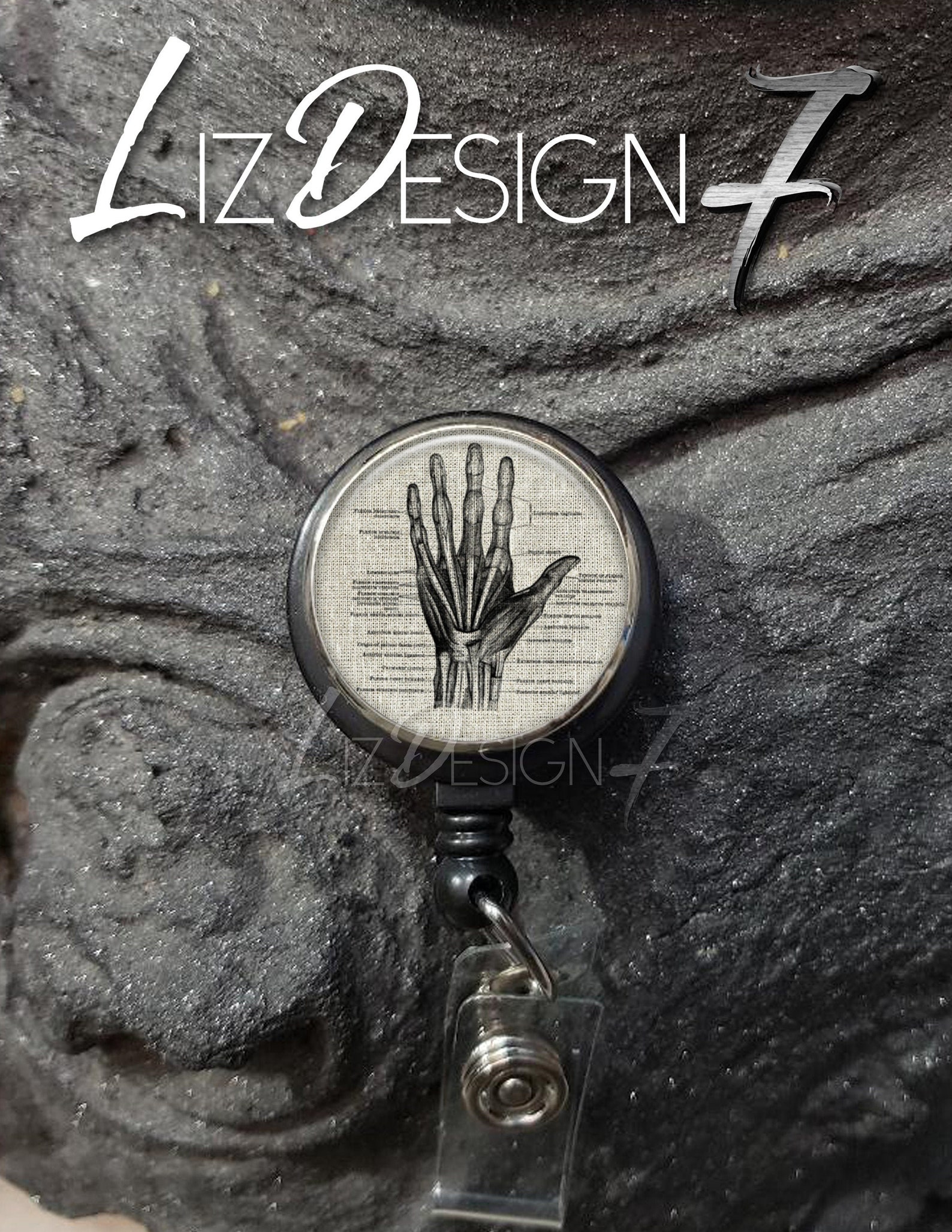 Human Hand Badge Reel - Anatomical Hand Badge Reel - Nursing Badge Reel ...