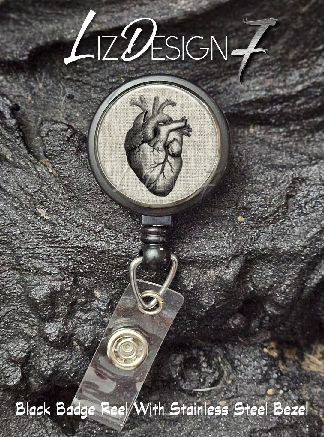 Human Heart Badge Reel - Human Heart Badge Holder With Linen - Medical ...