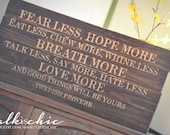 Items similar to Fear Less Hope More - Swedish Proverb - Hand Painted ...