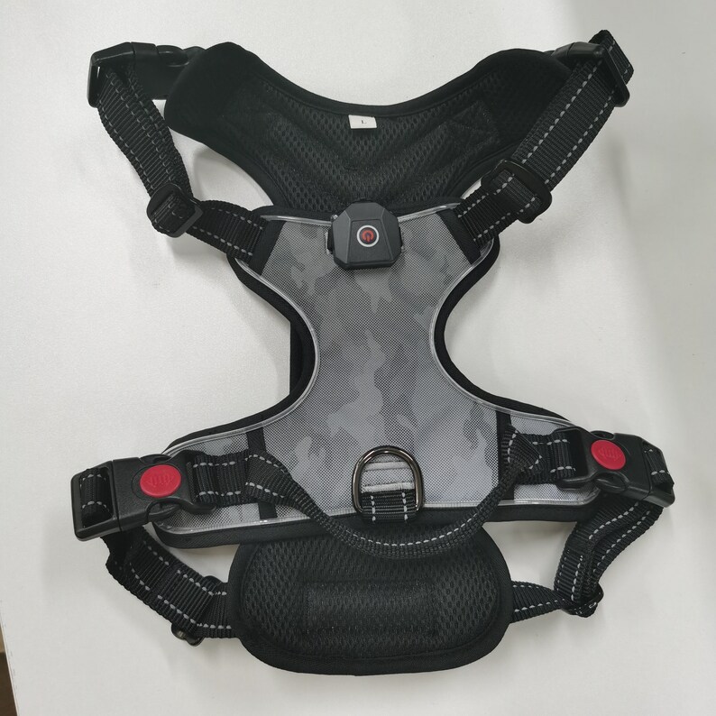 Camouflage Light up Dog Harness No Pull LED Dog Harness With 2 Handles ...