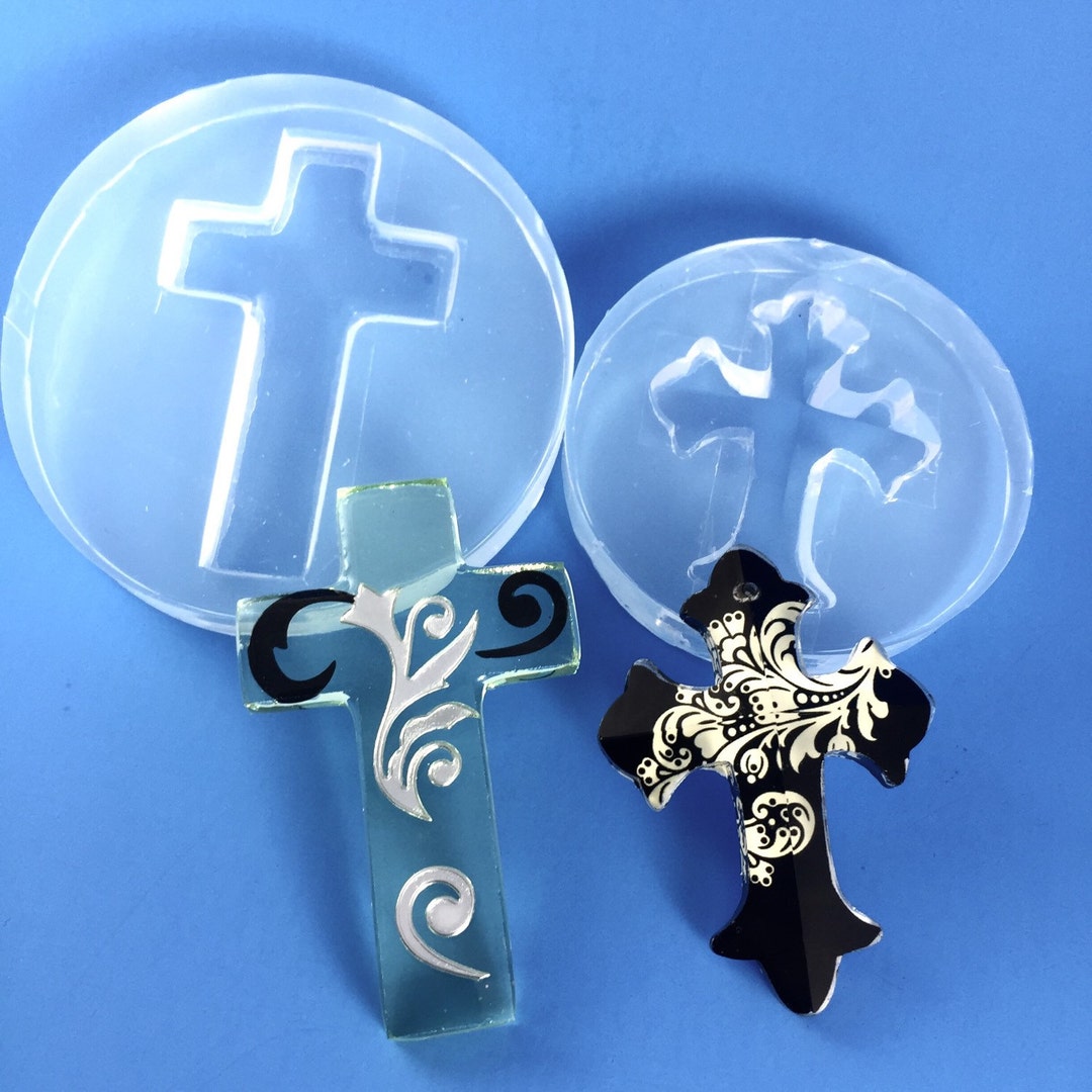 Cross Clear Silicone Rubber Mold for Jewelry Cross, Create Your Own ...