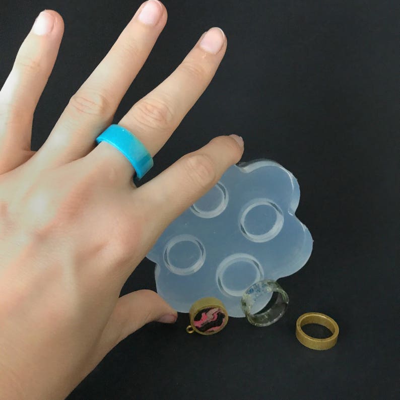 Mold, 4 Rings/bezels Tray Mold. Sizes 5/7/9/11. Ring Clear Silicone ...
