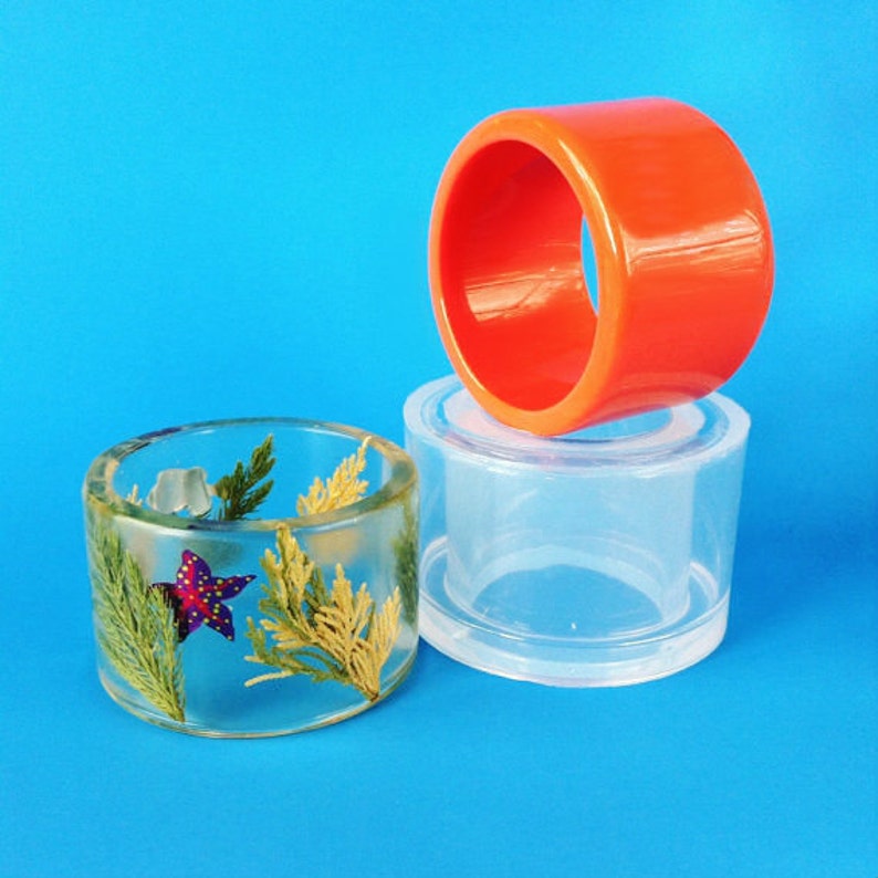 Wide Chunky Bangle Clear Silicone Flexible Mold. Create Your Own Bangle ...
