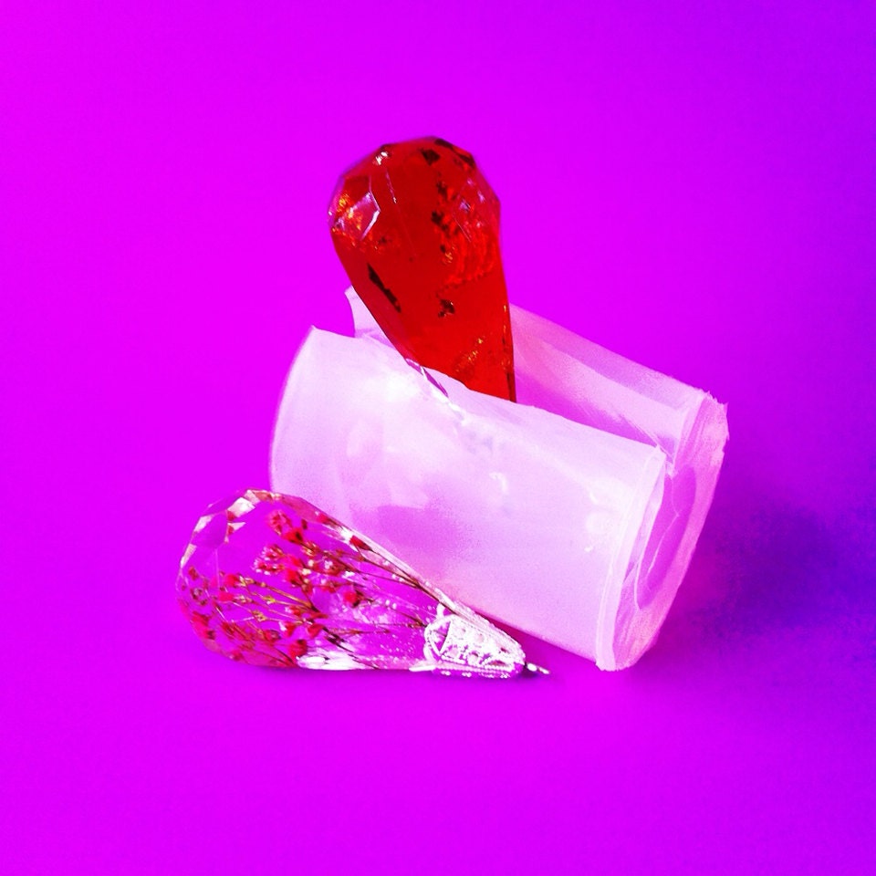 Clear Silicone Mold for Crystal Drop Pendant. Create You Own Charm ...