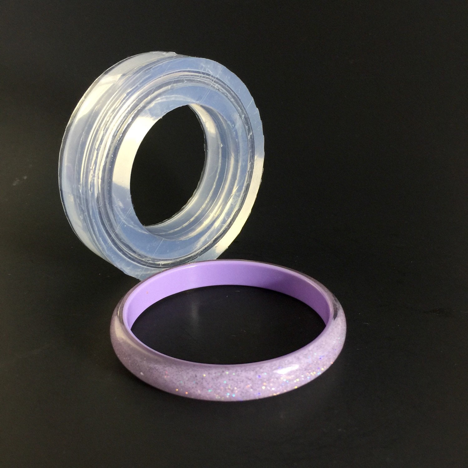 Clear Silicone Mold for Thin Bangle Bracelet. Create Your Own Resin ...