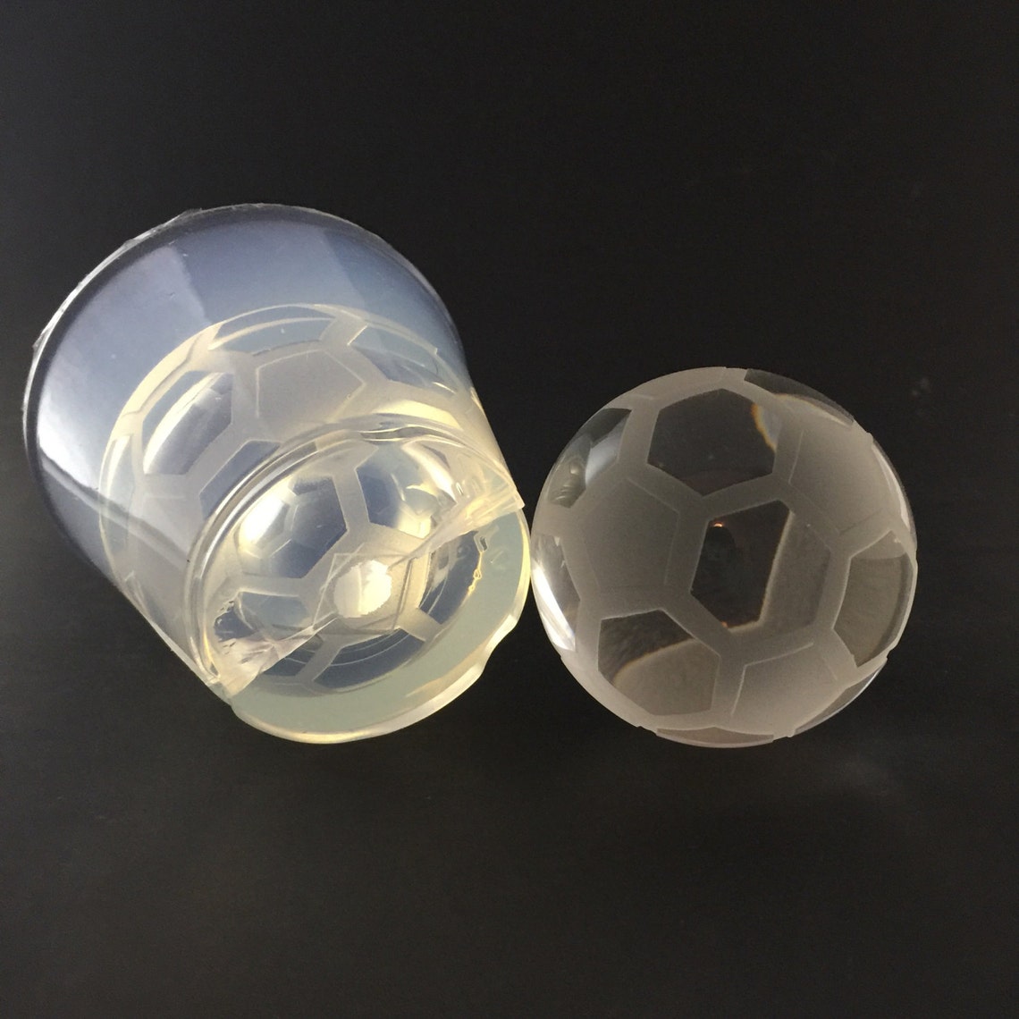 Soccer Ball Mold. Clear Silicone Football Soccer Ball Decor Mold. Home ...