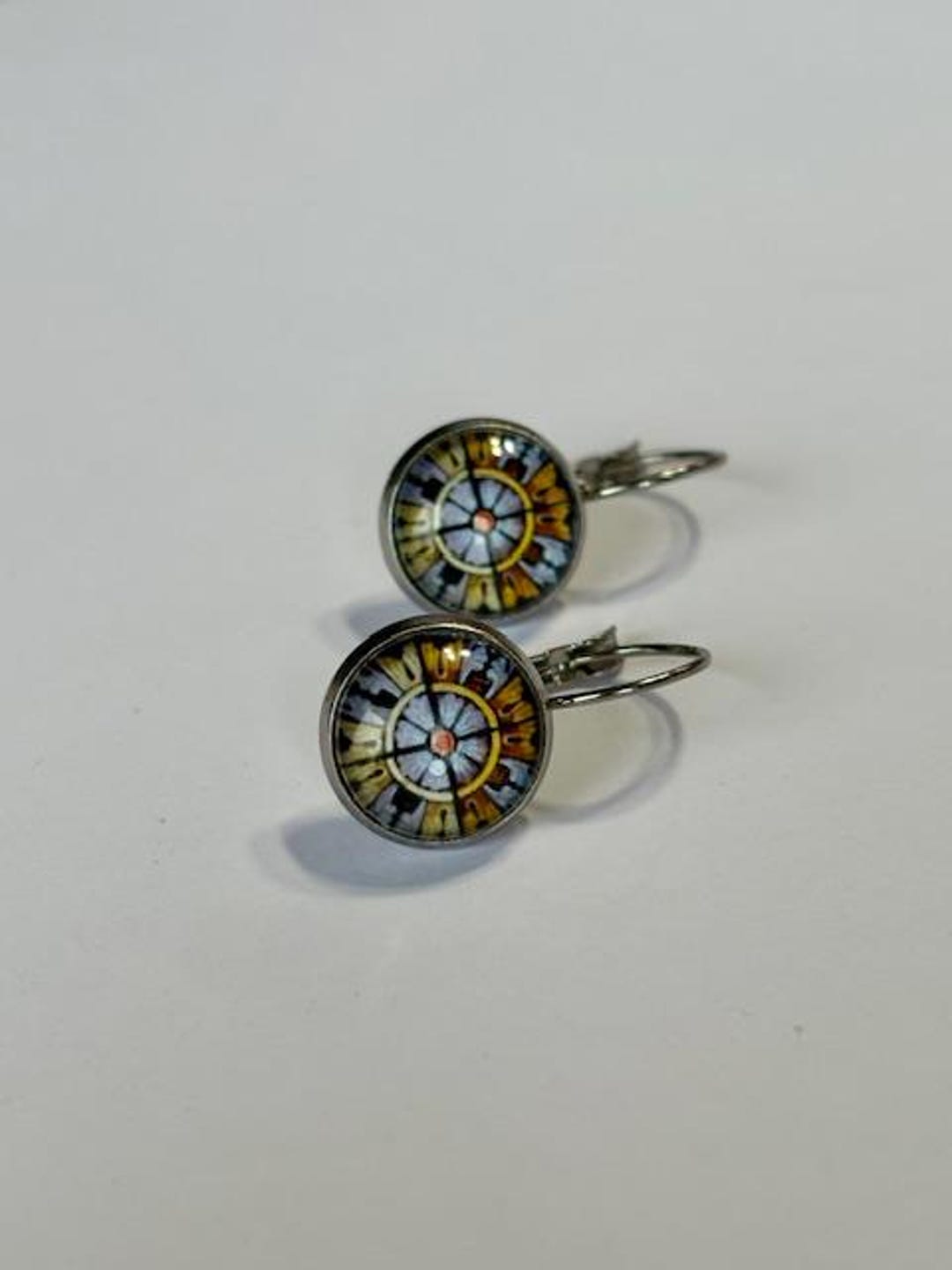 Ste. Anne's Stained Glass: Round Lever Back - Etsy
