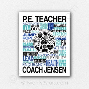 PE Coach Poster, P.E. Educator Gift, Gift for PE Teacher, Teacher Gift ...