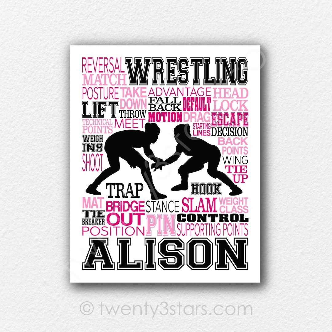 Custom Girl's Wrestling Poster, Wrestler Art, Wrestler Typography ...