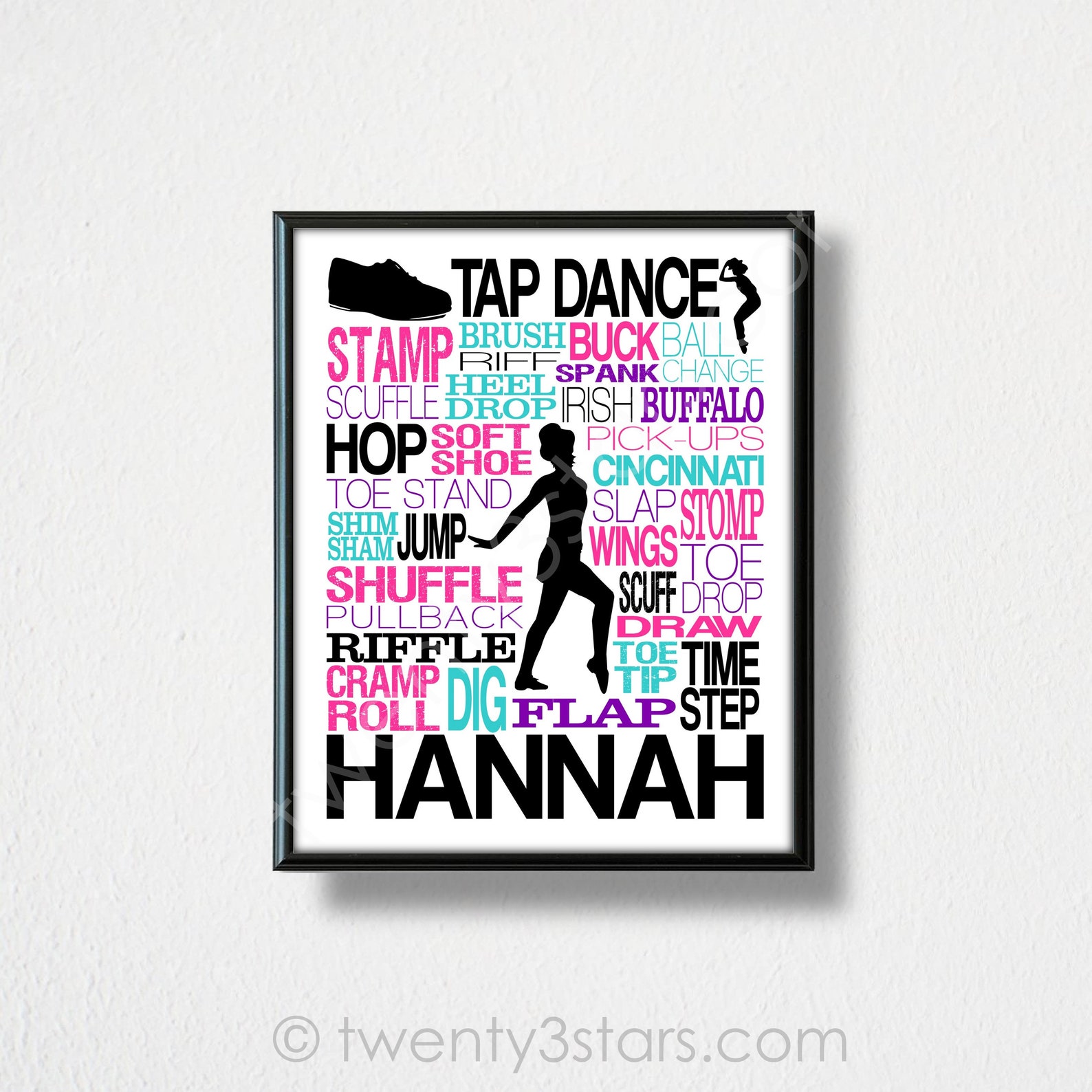Jazz Dance Typography Poster Personalized Jazz Dancer Art | Etsy