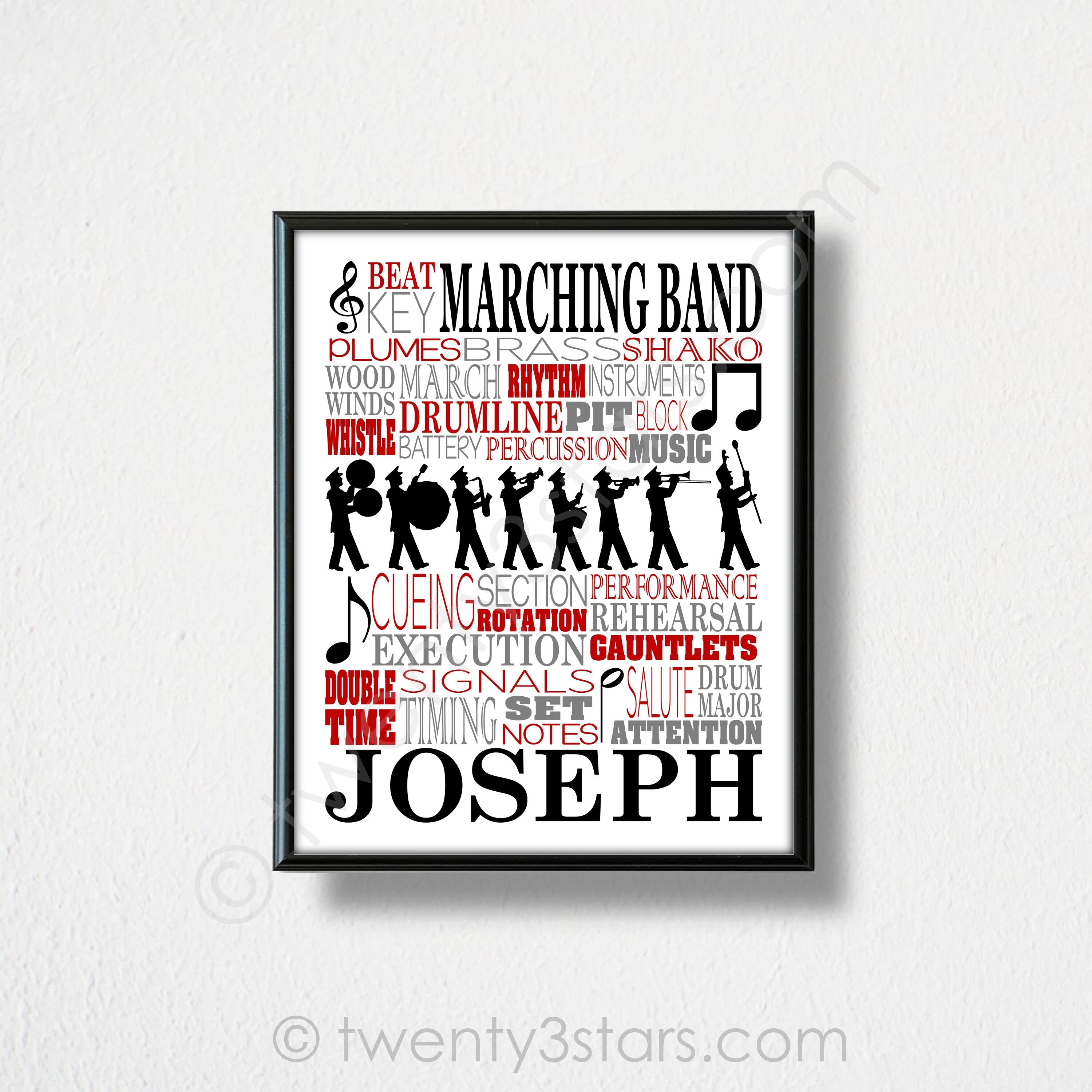 Marching Band Typography Poster: Custom Pit Percussion Art Print - Etsy