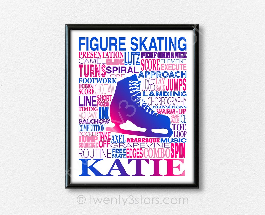 Figure Skating Gift Figure Skater Art Ice Skater Word Art - Etsy UK