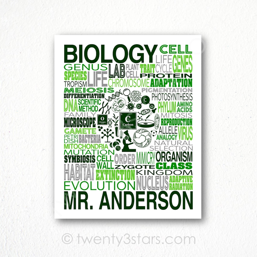 Biology Teacher Poster, Science Wall Art, Biology Instructor Art ...
