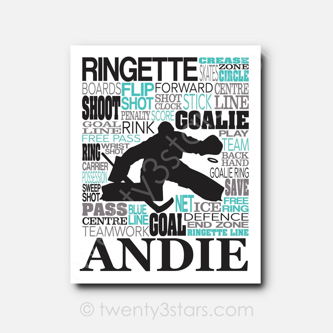 Ringette Goalie Art Print, Custom Colors and Names (multiple Sizes) - Etsy