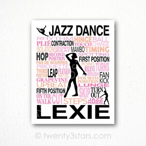 Jazz Dance Typography Poster Personalized Jazz Dancer Art Jazz Teacher ...