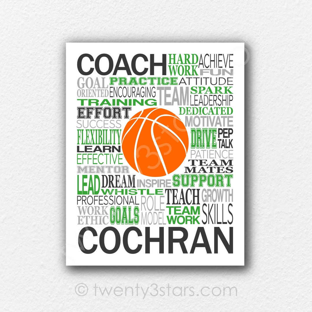 Basketball Coach Poster, Basketball Word Art, Basketball Coach ...
