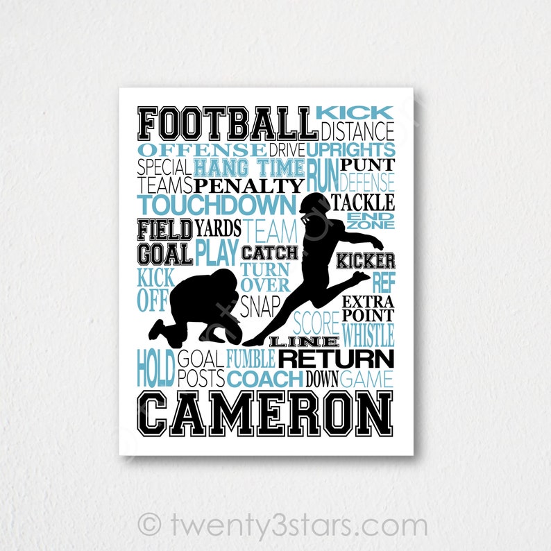 Football Kicker Art Football Typography Poster Football Team - Etsy