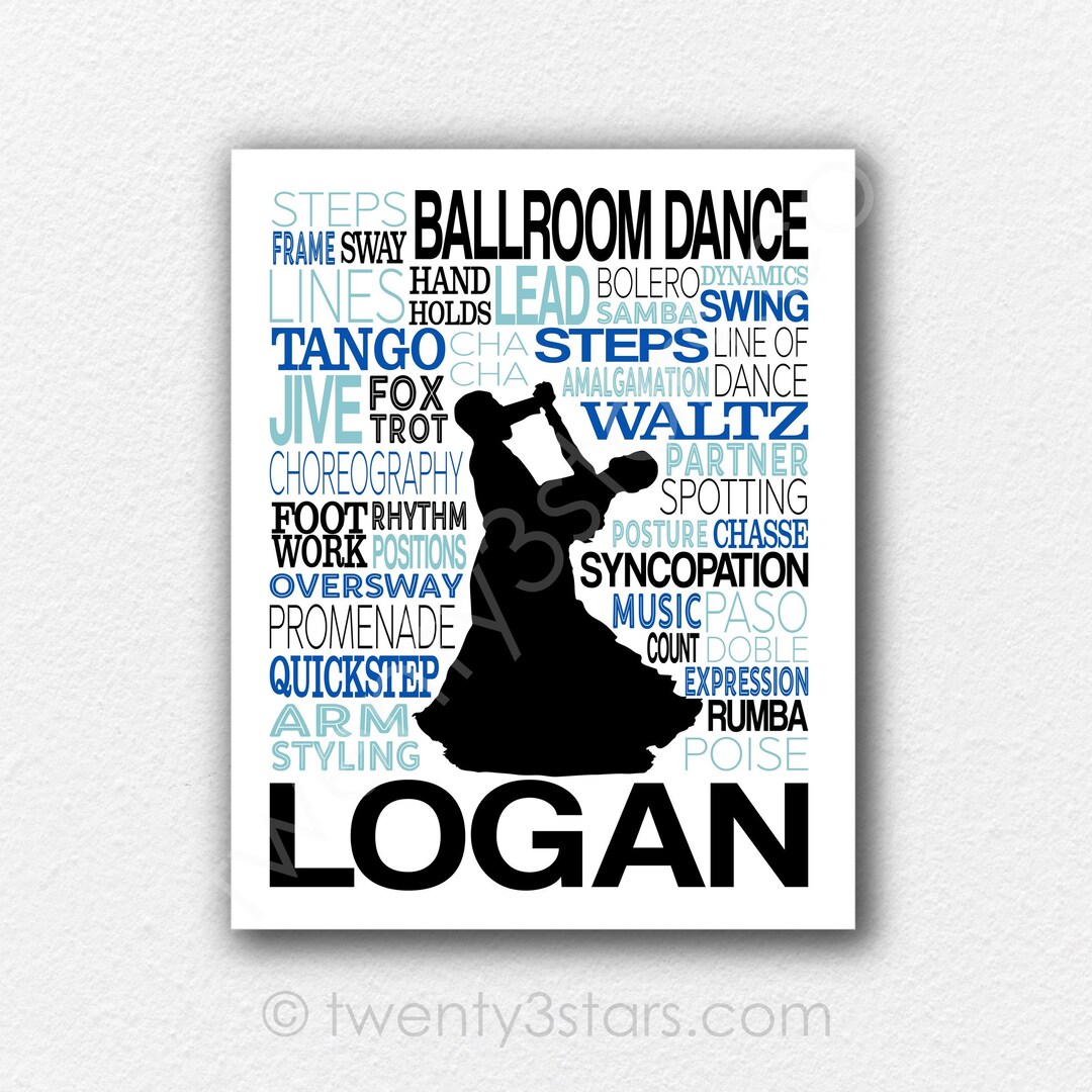 Ballroom Dance Poster, Gift for Dancer, Ballroom Dancing Poster, Dance ...