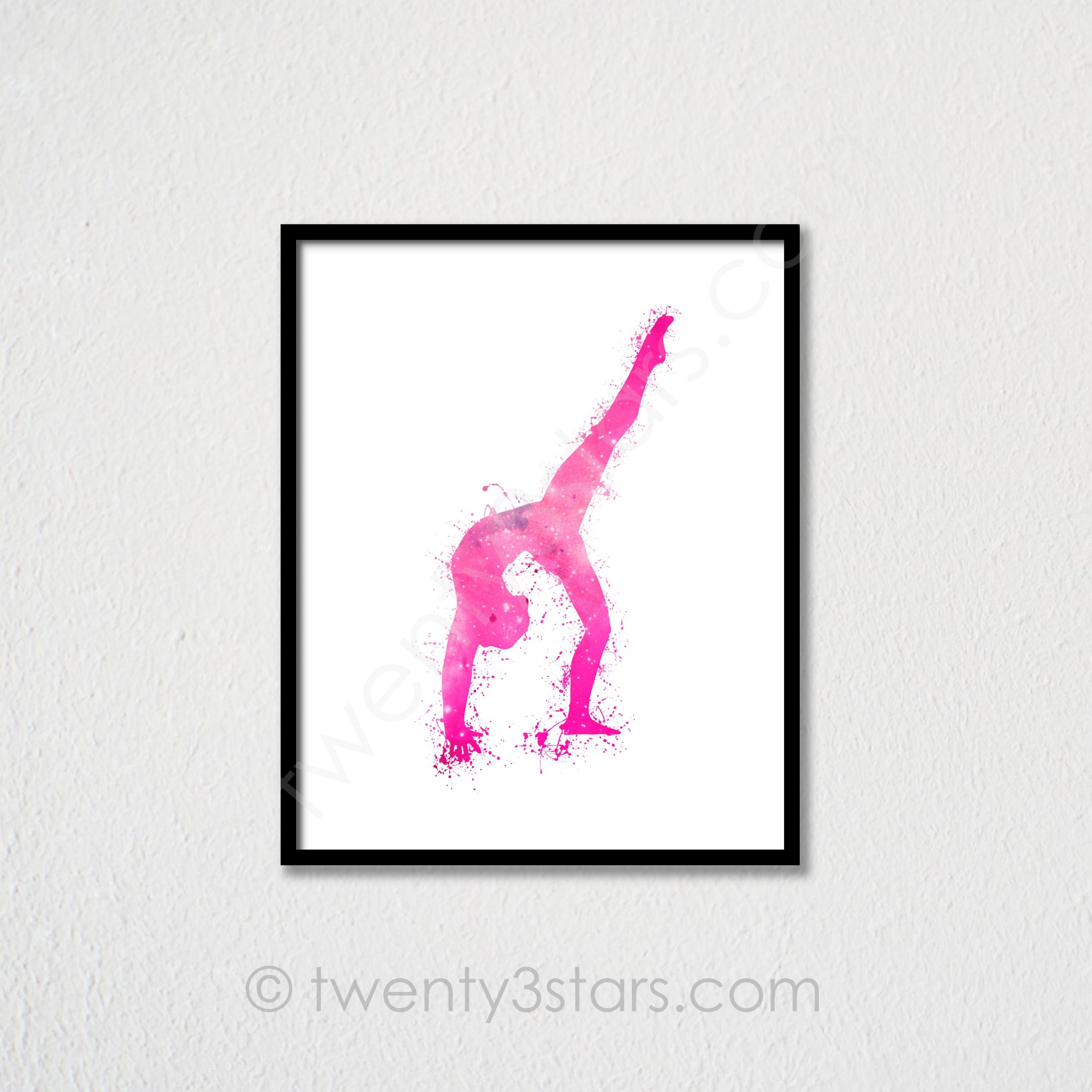 Watercolor Gymnast Poster Gymnast Art Gymnastics Gift | Etsy